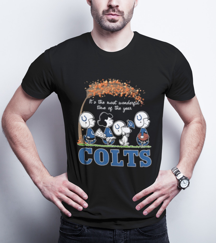Charlie Brown Snoopy Colts Football It's The Most Wonderful Time Of The Year T-Shirt