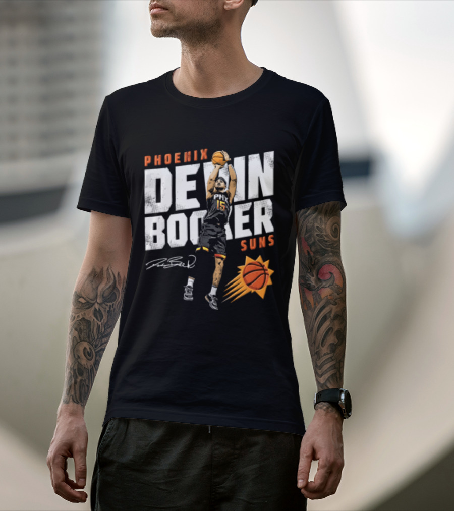 Phoenix Suns Devin Booker Jump Shot NBA Basketball T-Shirt