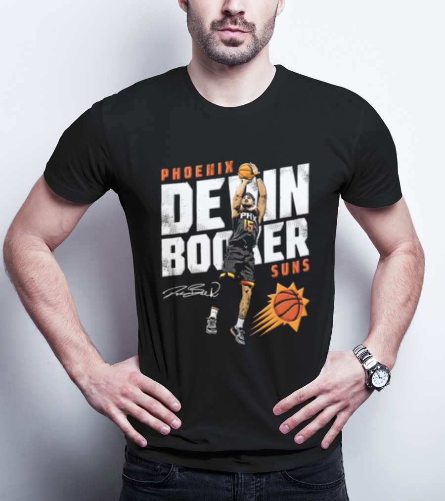 Phoenix Suns Devin Booker Jump Shot NBA Basketball T-Shirt