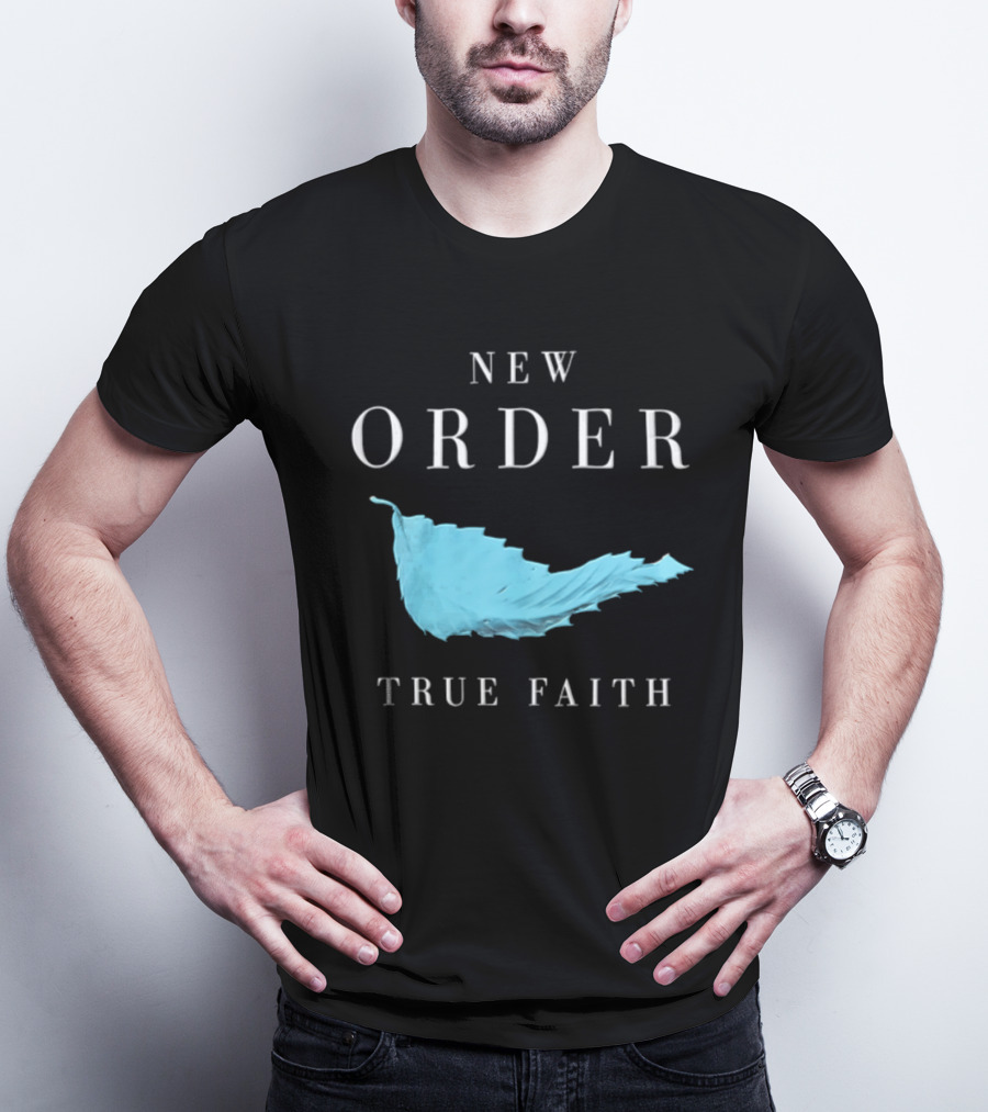 New Order True Faith Blue Leaf Black T-Shirt
