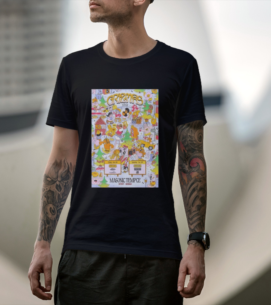 Grizmas 2026 Masonic Temple Detroit Michigan Griz Norbik Ravenscoon Jilli December 18 19 T-Shirt