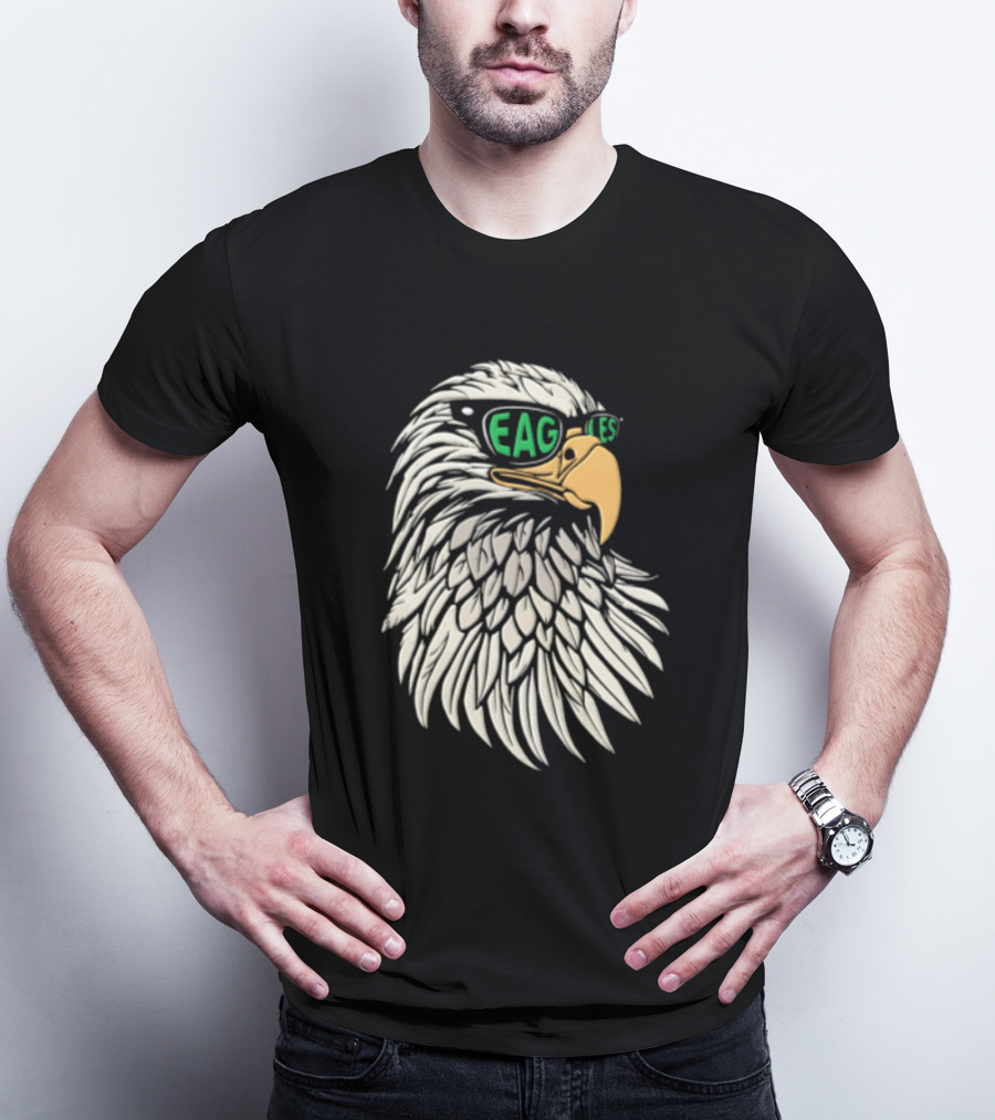 Philadelphia Eagles Bald Eagle Head With Sunglasses T-Shirt