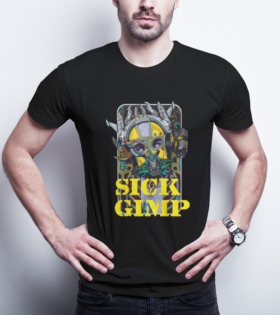 Sick Gimp Cybernetic Masked Figure Futuristic T-Shirt