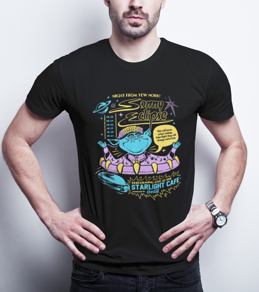 Night From Yew Nork Sonny Eclipse Starlight Cafe T-Shirt