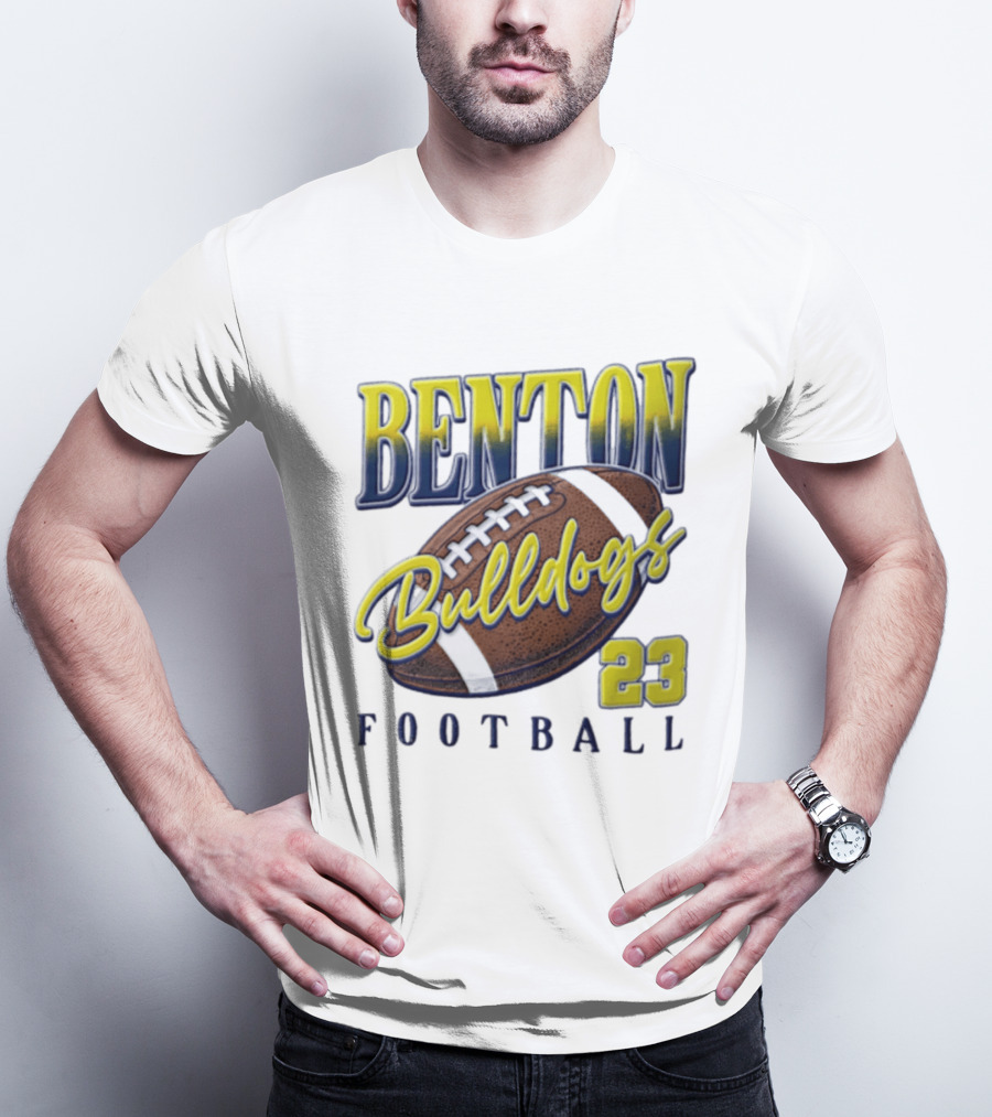 Benton Bulldogs 23 Football Team Spirit Fan Gear T-Shirt