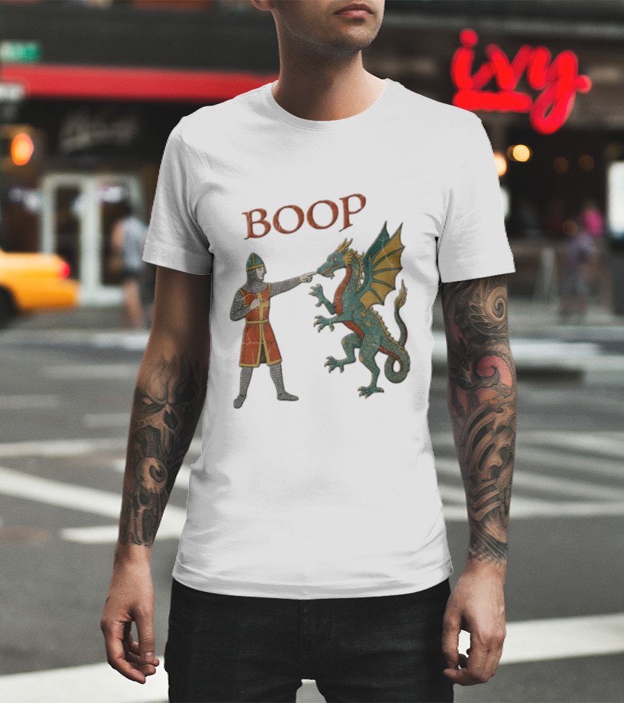 Knight Pointing Boop Dragon Encounter T-Shirt