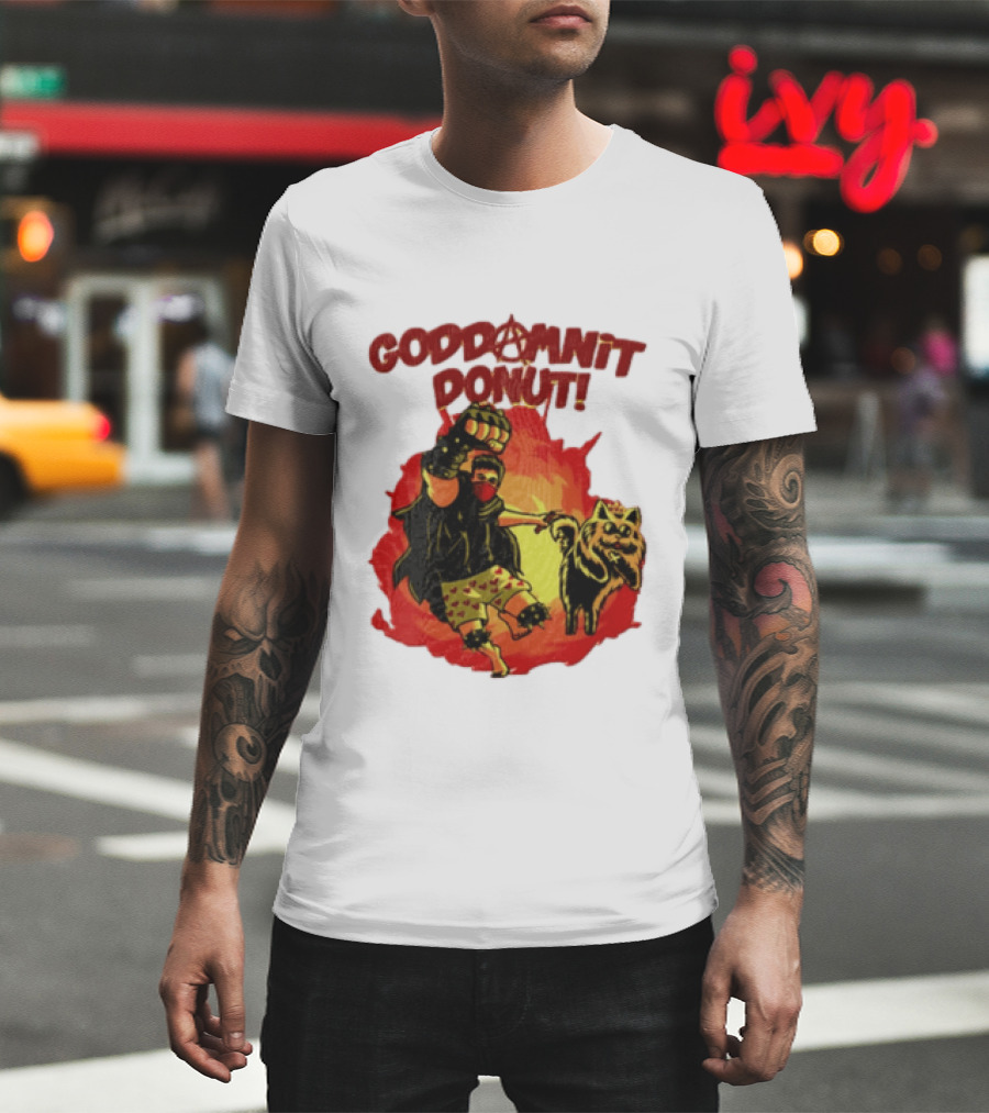 Goddamnit Donut Dungeon Crawler Carl With Mask And Cat T-Shirt