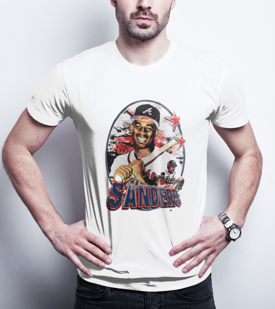 Deion Sanders Atlanta Braves MLB Stars Baseball Sports Memorabilia T-Shirt