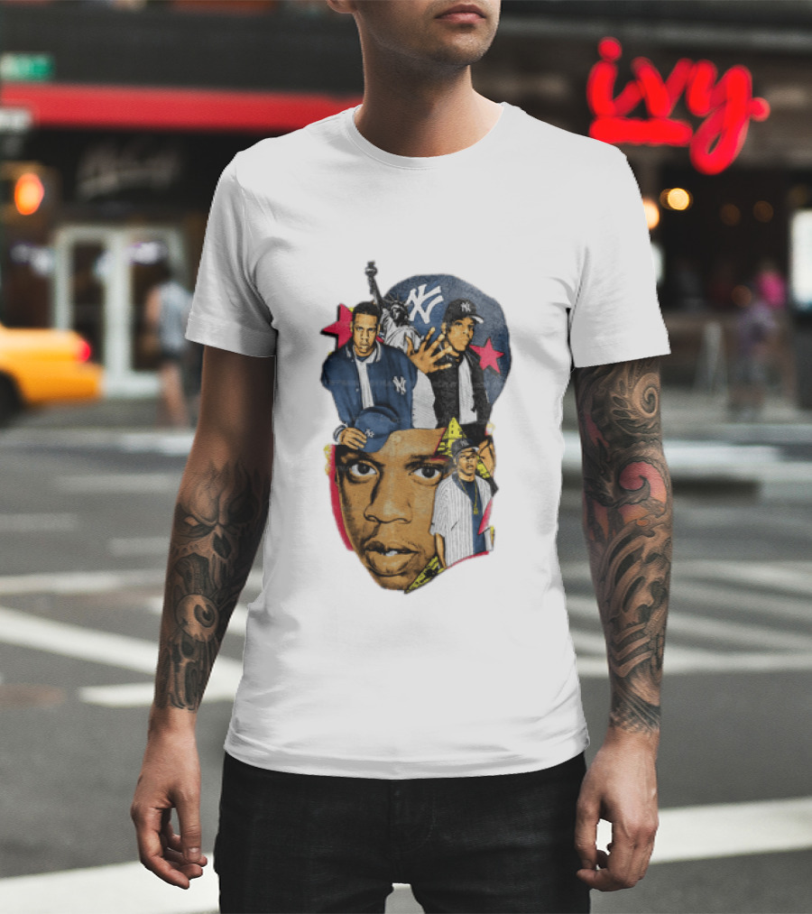 Jay Z New York Yankees Statue Of Liberty Stars T-Shirt