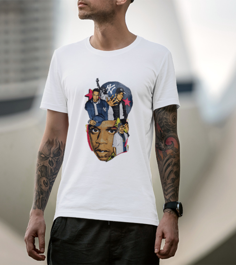 Jay Z New York Yankees Statue Of Liberty Stars T-Shirt