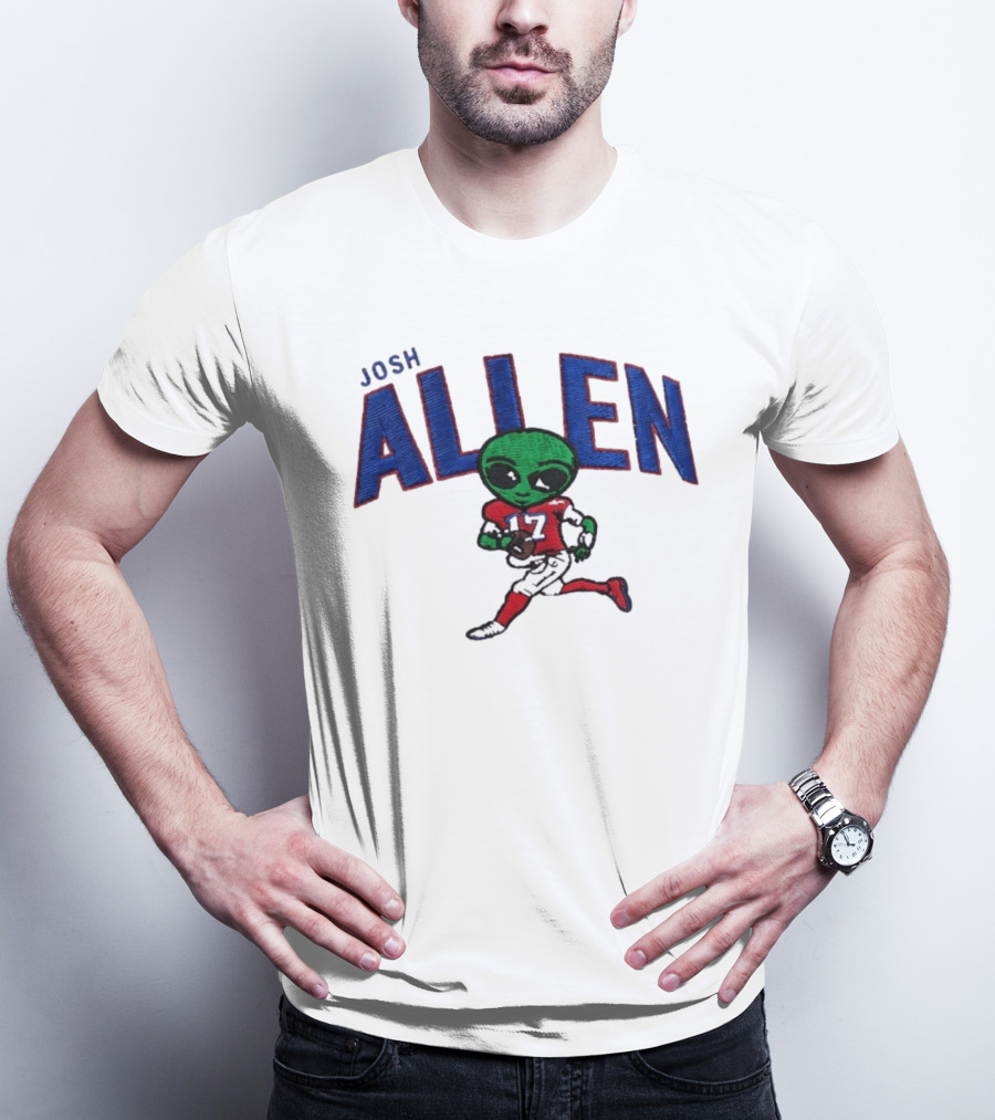 Josh Allen Buffalo Bills Alien 17 Football Player Running T-Shirt