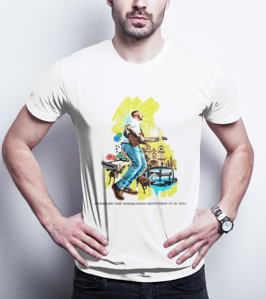 The Woodlands Concert Dover DE September 2026 Vintage Car Fireworks Artistry T-Shirt