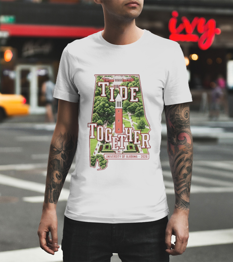 University Of Alabama 2026 Tide Together Alabama Map T-Shirt