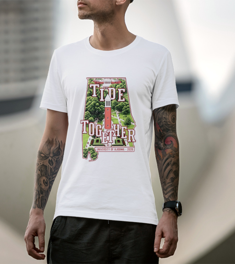 University Of Alabama 2026 Tide Together Alabama Map T-Shirt