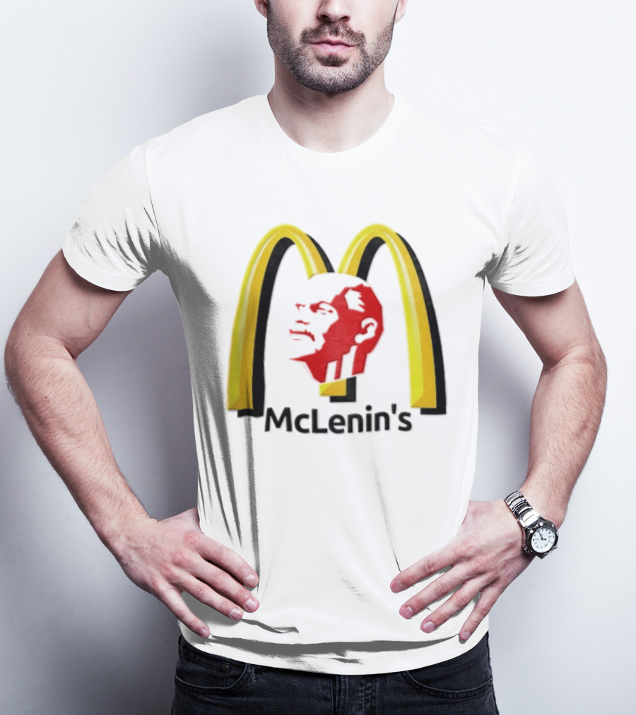 Vladimir Lenin Red Face McLenin's Yellow Arches T-Shirt