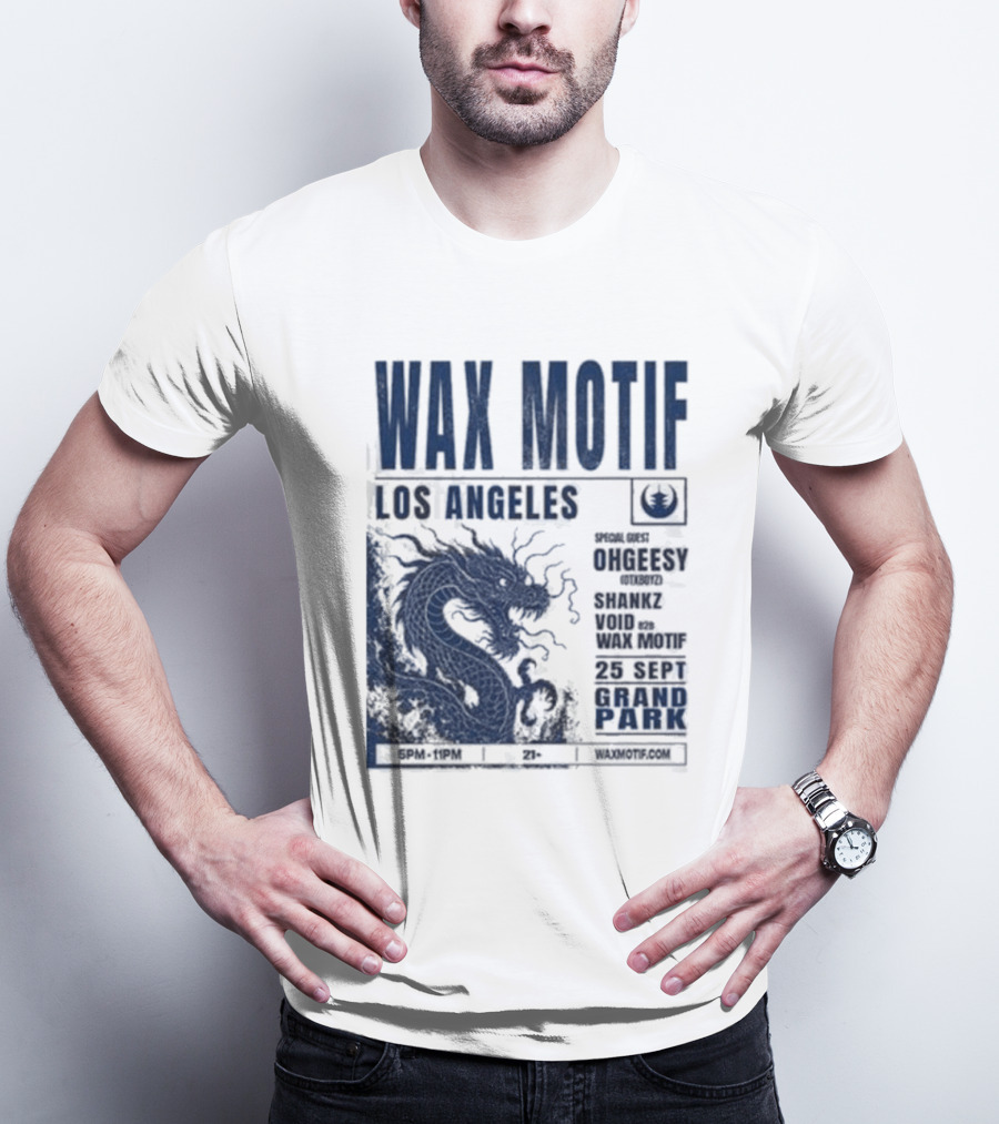 Wax Motif Los Angeles Grand Park Event With Ohgeesy September 25 2026 Dragon T-Shirt