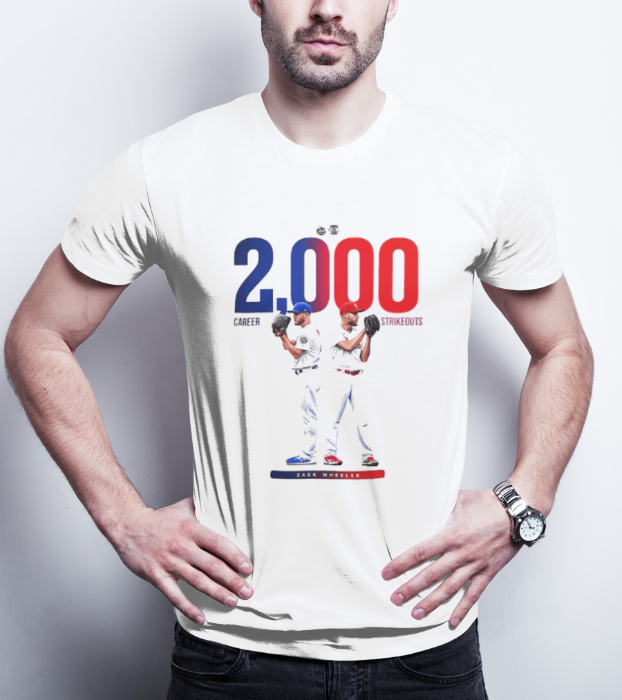 Zack Wheeler 2000 Career Strikeouts NY Mets Philadelphia Phillies T-Shirt
