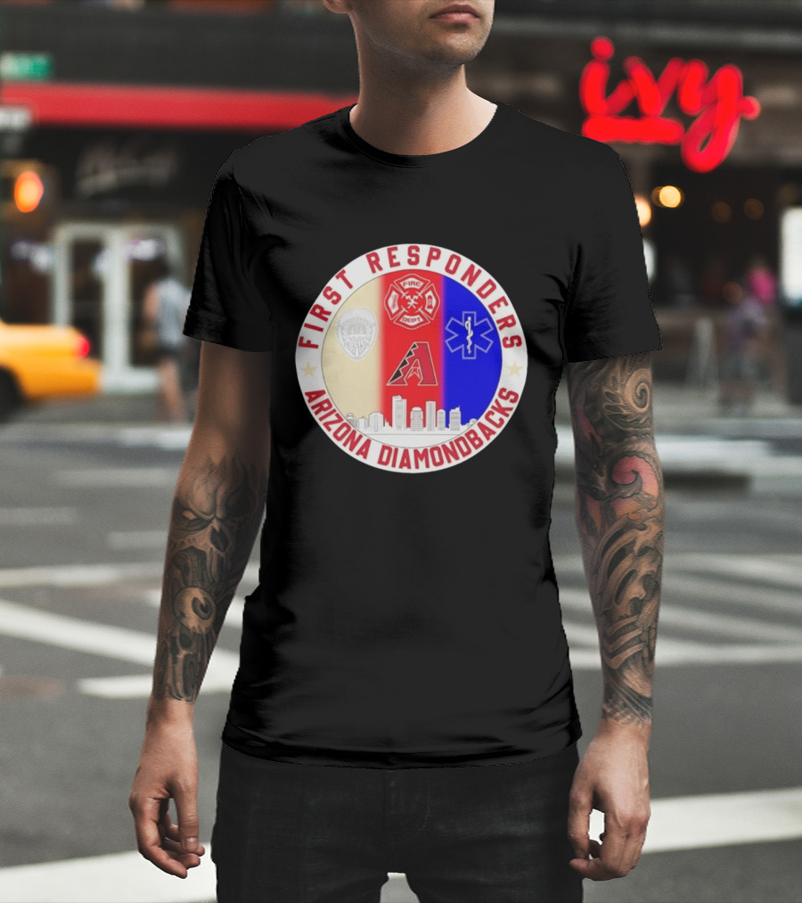 Arizona Diamondbacks First Responders Police Fire Dept EMT Appreciation T-Shirt