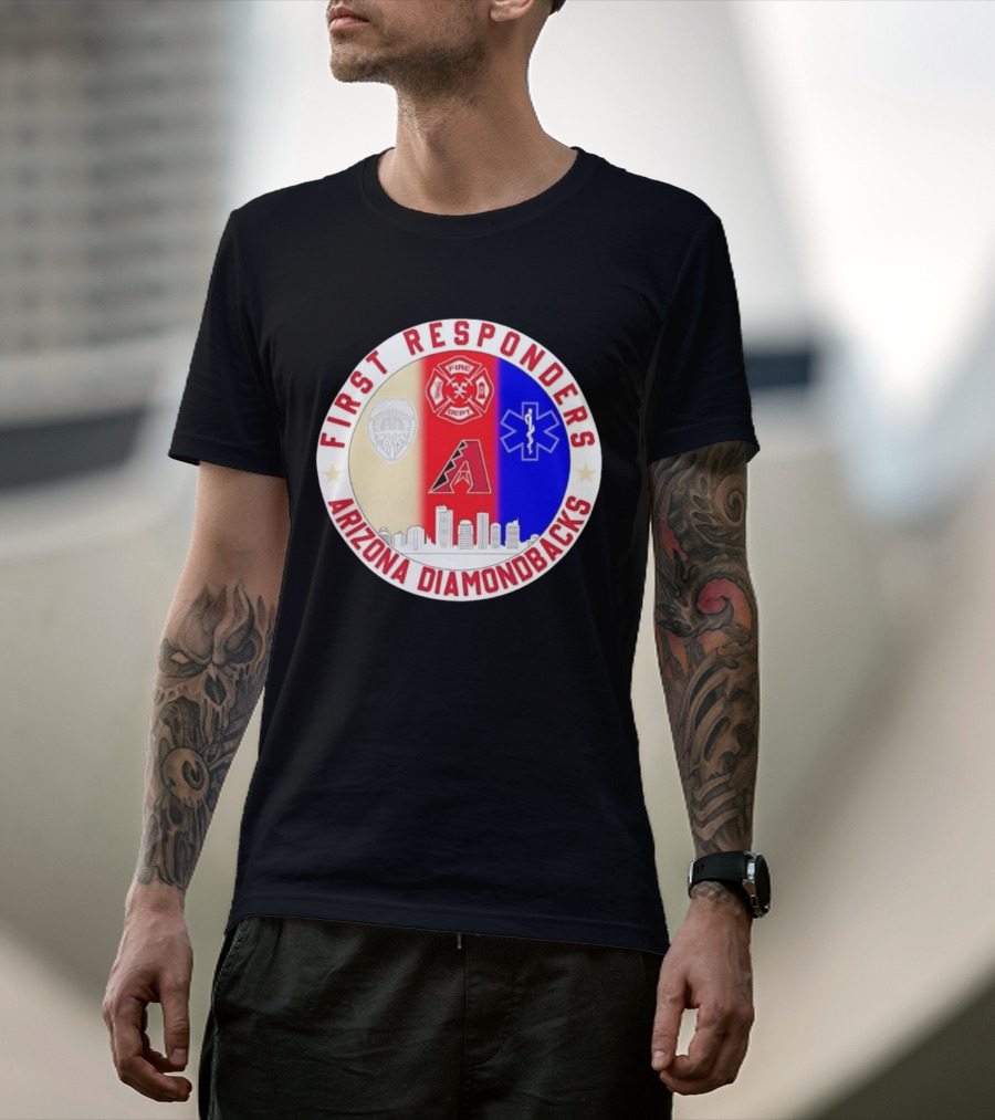 Arizona Diamondbacks First Responders Police Fire Dept EMT Appreciation T-Shirt