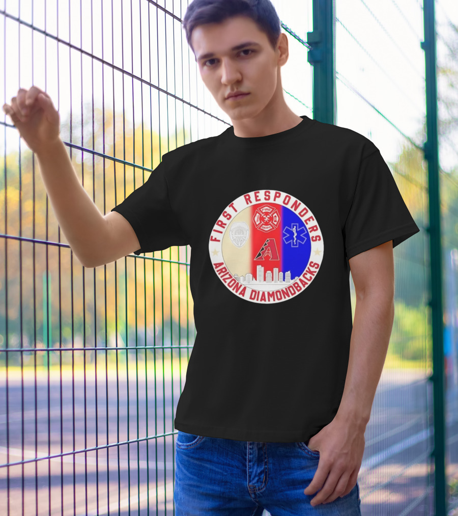 Arizona Diamondbacks First Responders Police Fire Dept EMT Appreciation T-Shirt