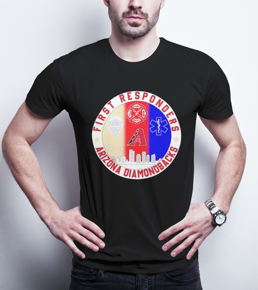 Arizona Diamondbacks First Responders Police Fire Dept EMT Appreciation T-Shirt