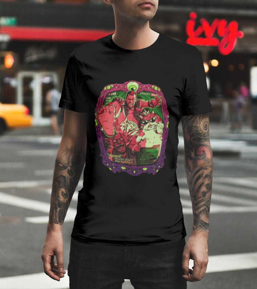 Live Audience Carl Princess Donut Dungeon Crawler Cat Goblin T-Shirt