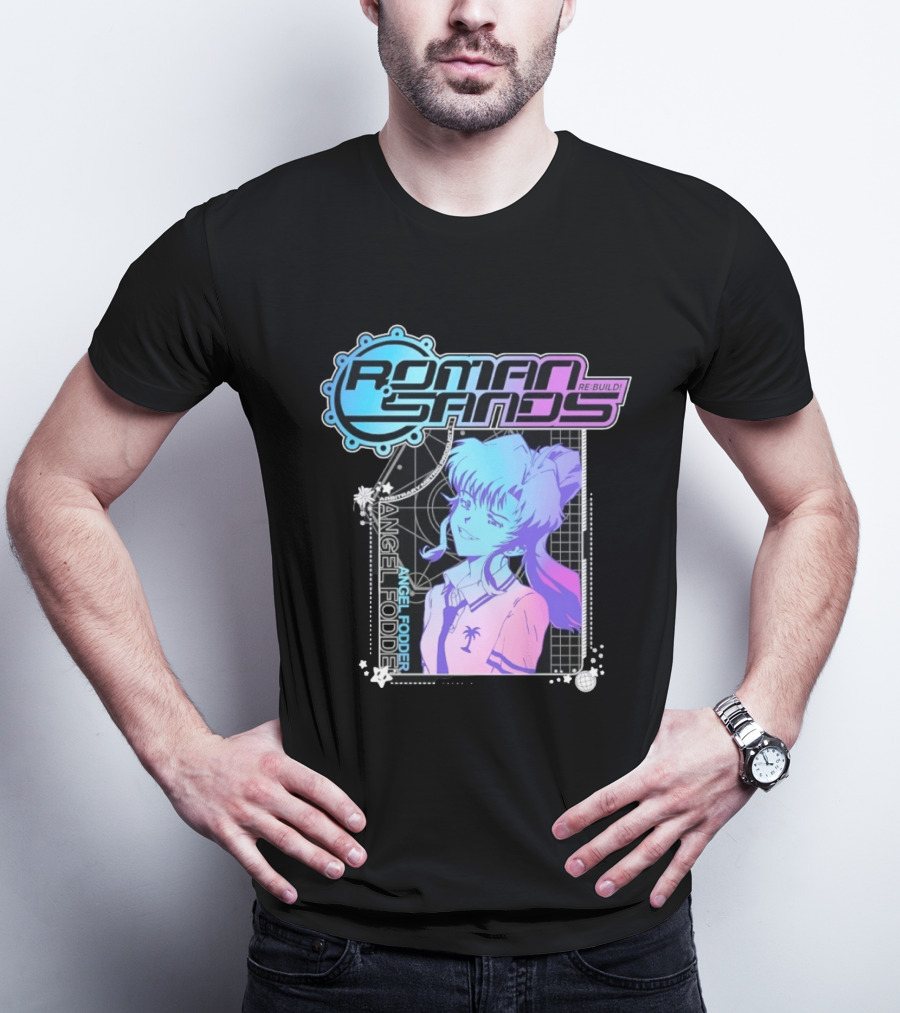 Roman Sands Re Build Angel Fodder Retro Anime Aesthetic T-Shirt