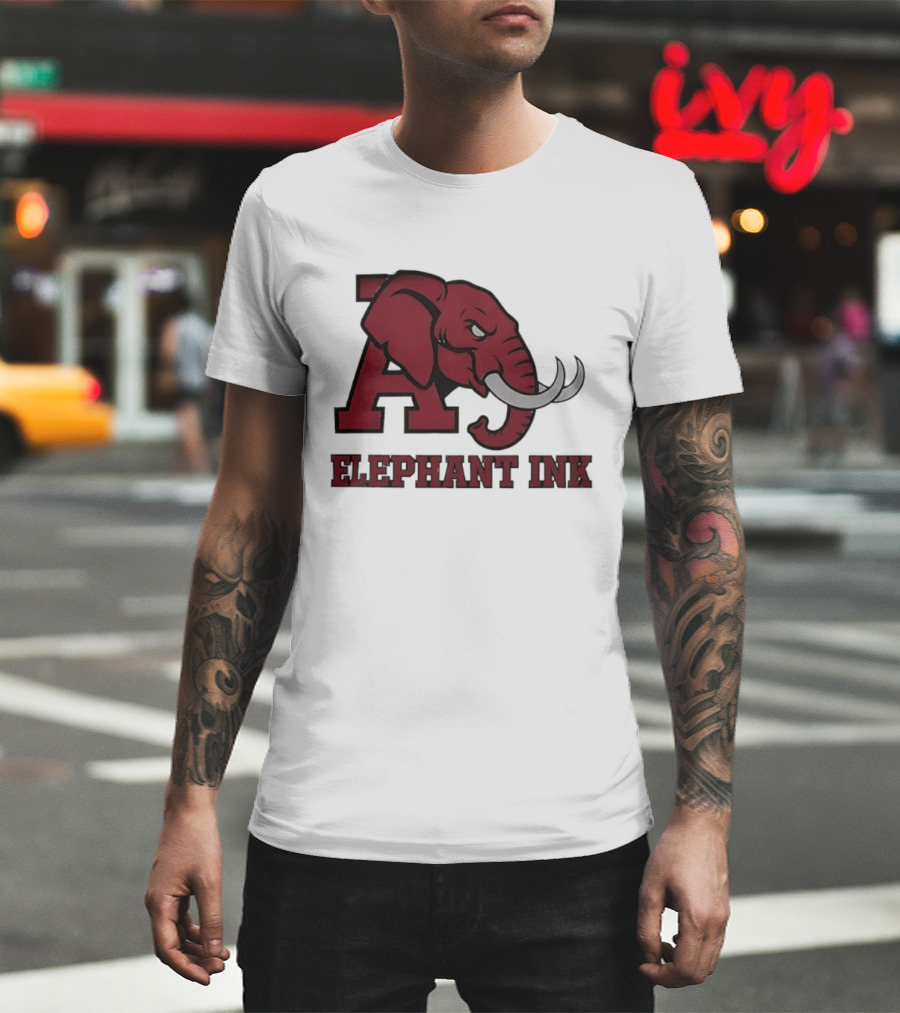 Alabama Crimson Tide Elephant Ink College Football T-Shirt