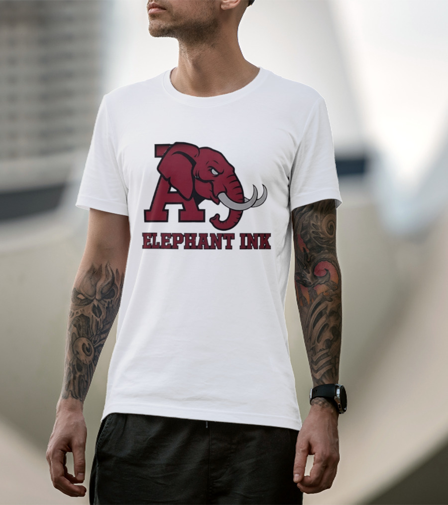 Alabama Crimson Tide Elephant Ink College Football T-Shirt