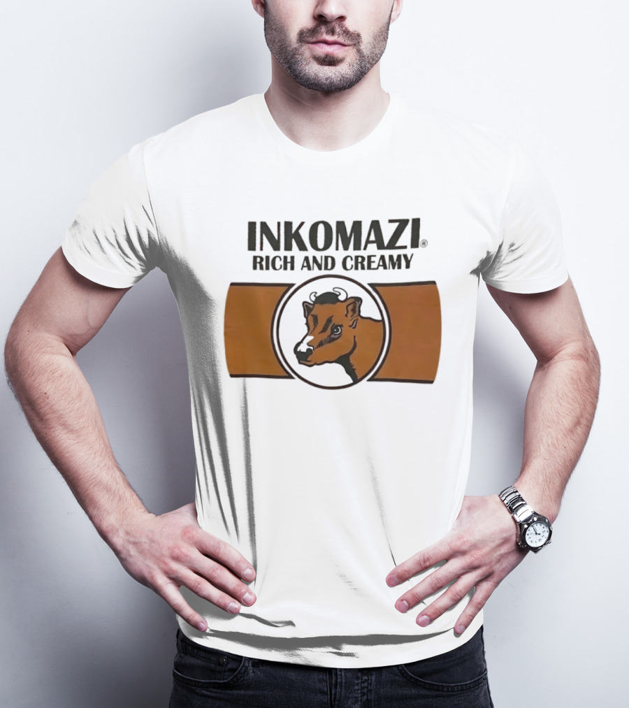 INKOMAZI Rich And Creamy Cow Dairy Iconic Branding T-Shirt