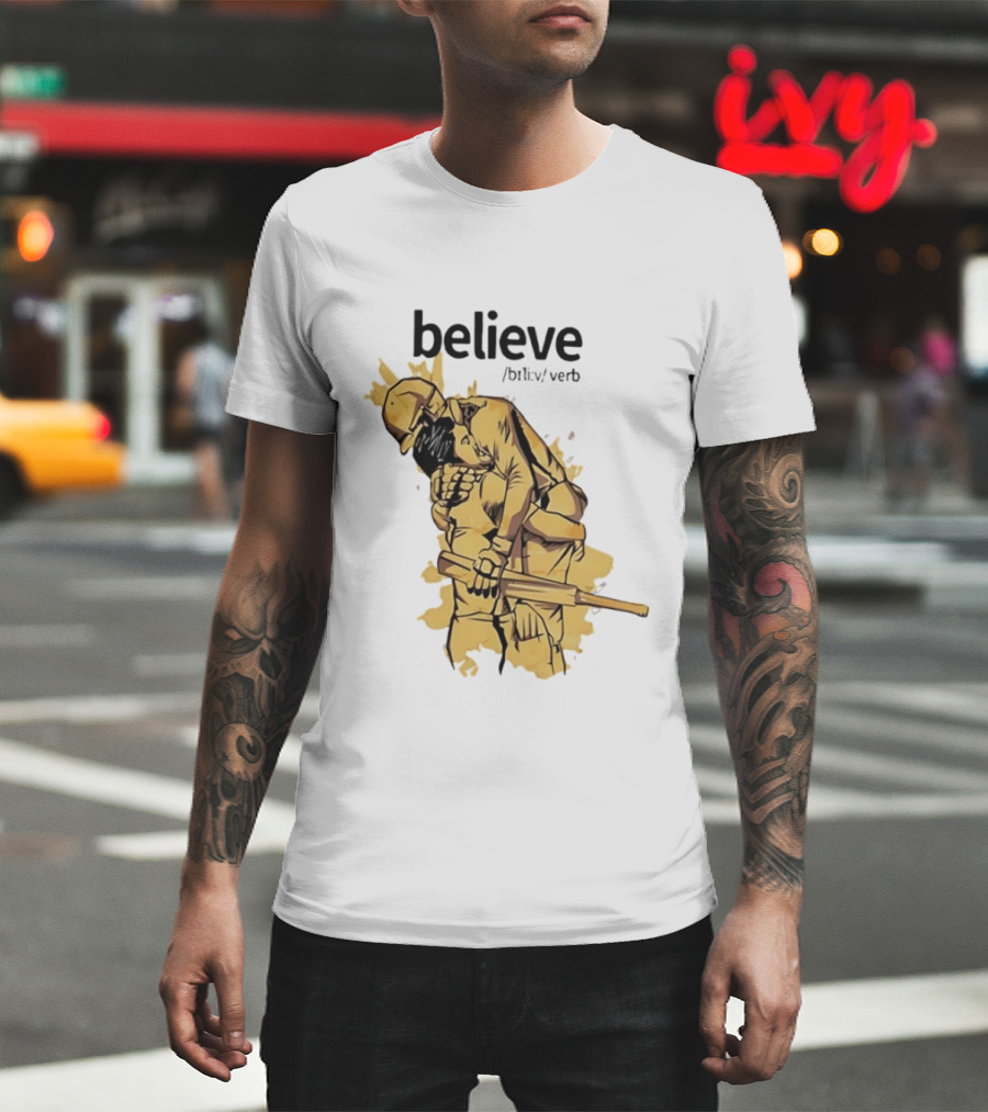 Believe Verb Definition Inspirational Motivation Embrace Cricket Players Hugging T-Shirt
