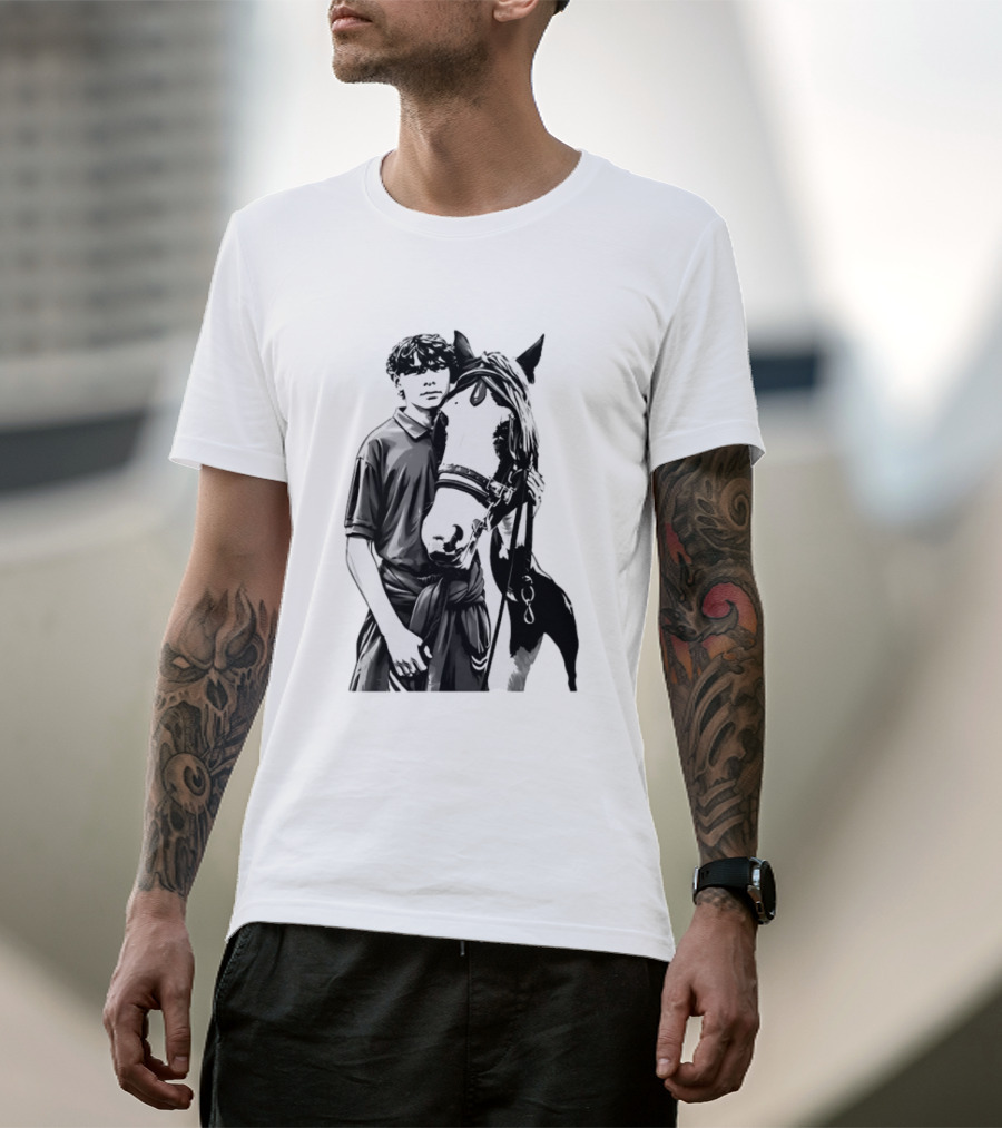 Boy With His Horse Equestrian Farm Life T-Shirt