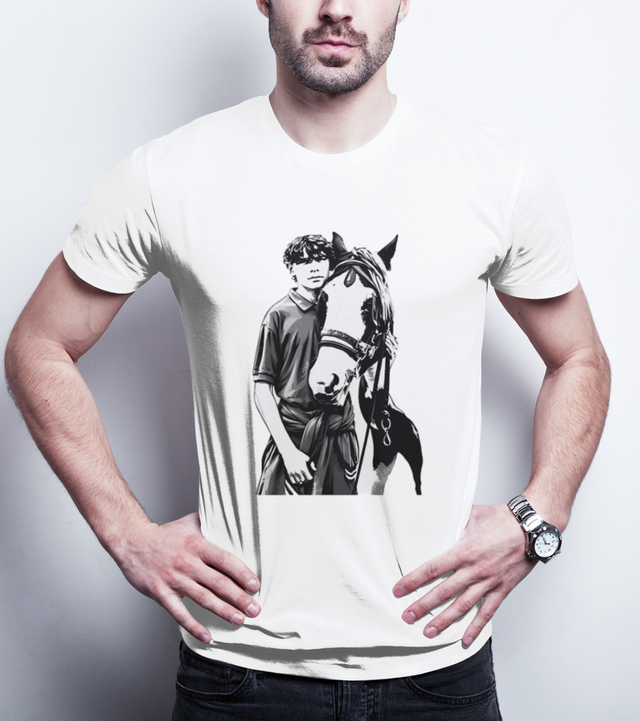 Boy With His Horse Equestrian Farm Life T-Shirt