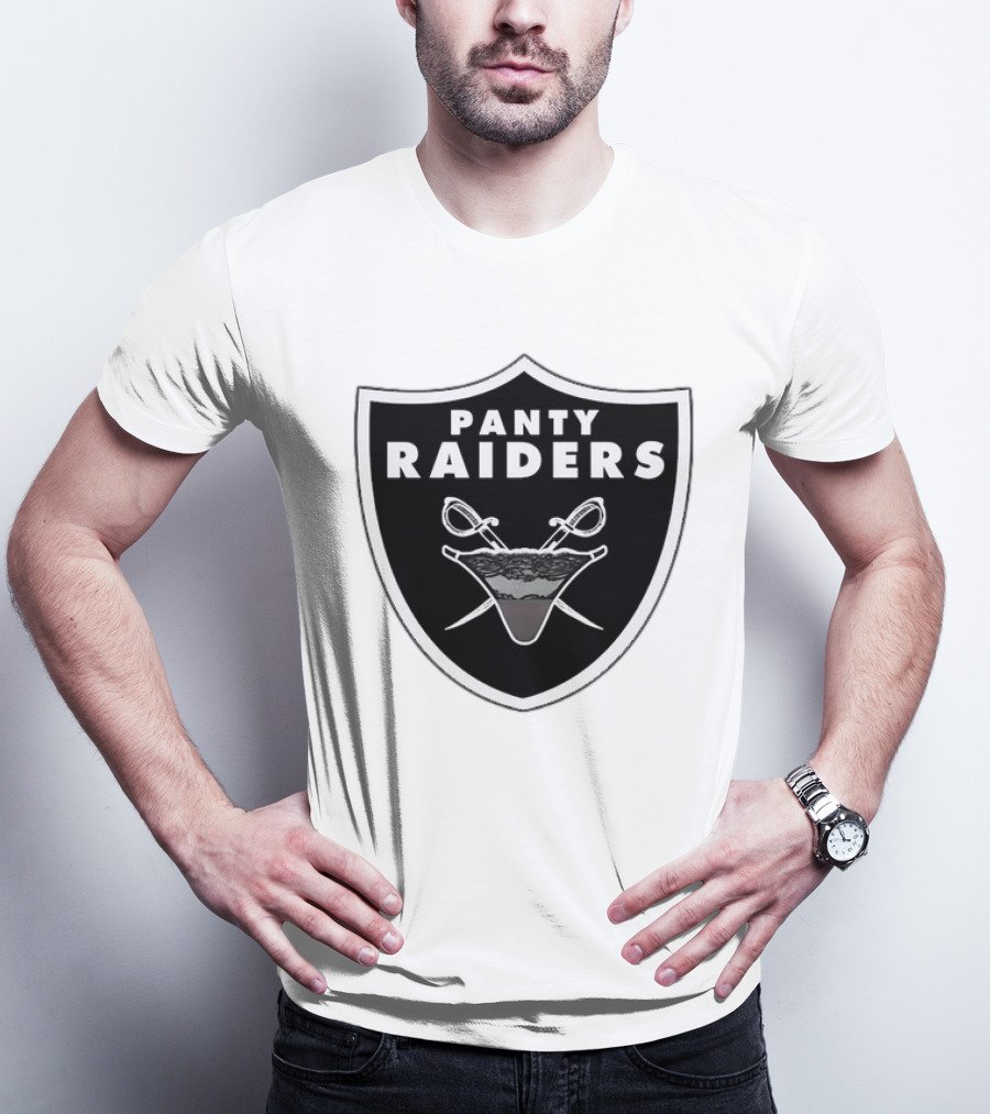 Las Vegas Panty Raiders Shield Swords And Underwear Crest T-Shirt