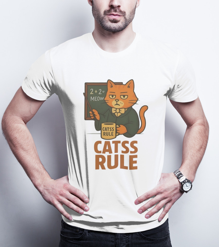 Catss Rule Teacher 2+2 Equals Meow Coffee T-Shirt