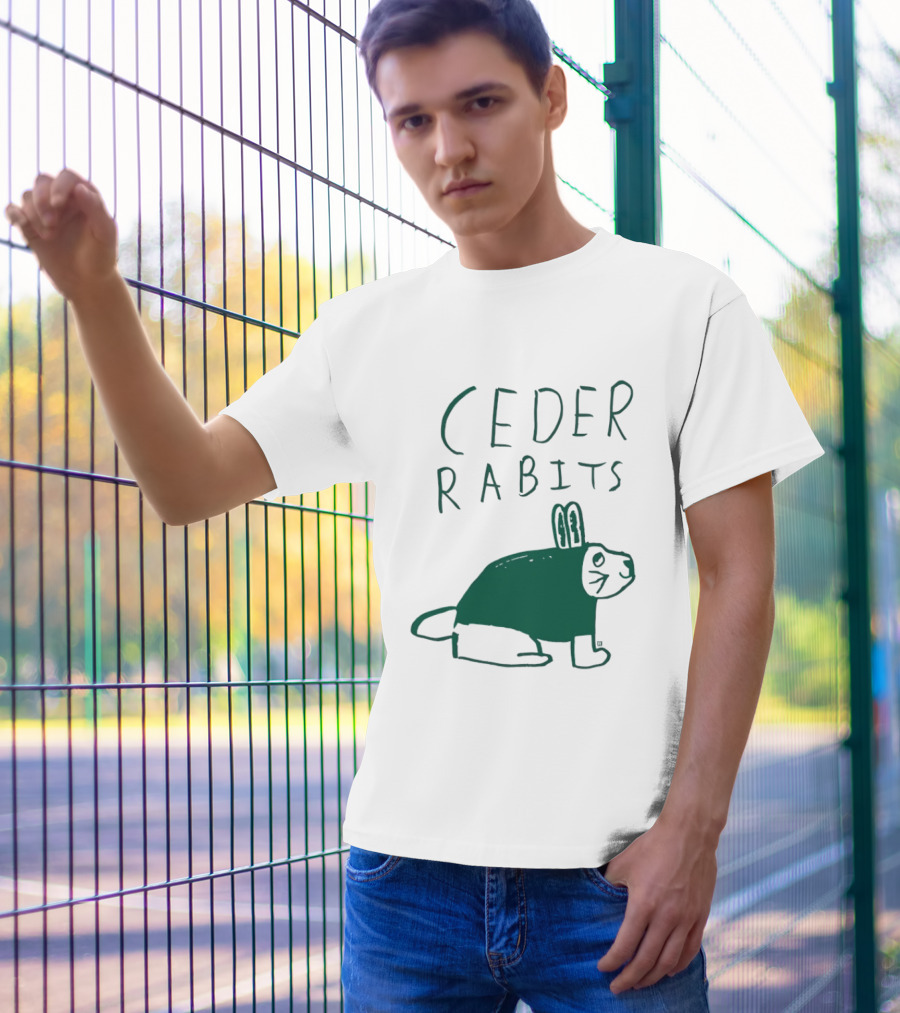 Ceder Rabits Hand Drawn Rabbit Bunny Sketch T-Shirt