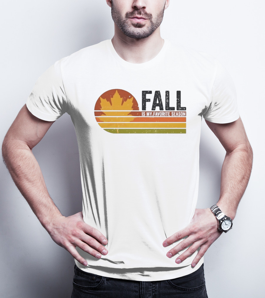 Distressed Fall Is My Favorite Season Maple Leaf T-Shirt