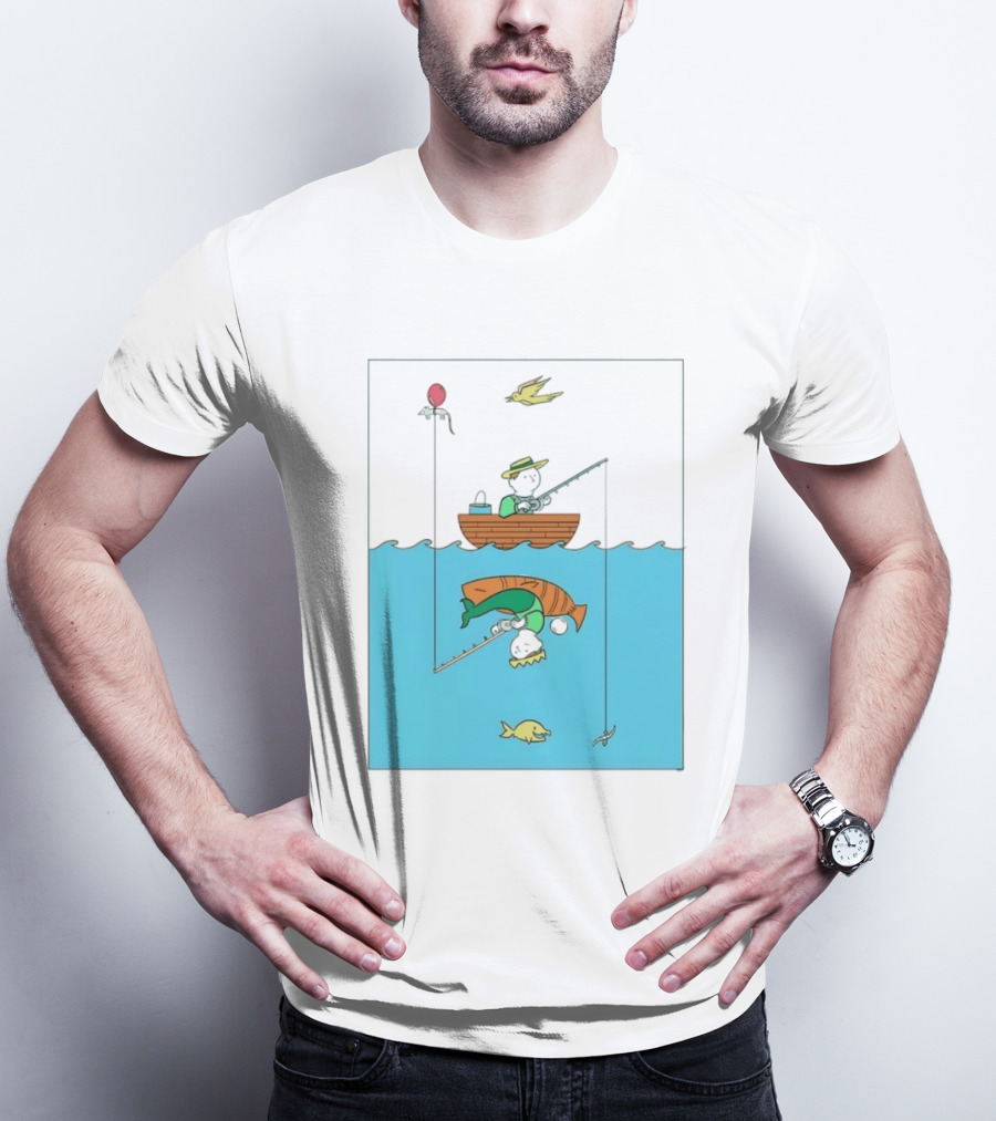 Owenbroadcast Fishing Bear With Turtle And Balloon T-Shirt