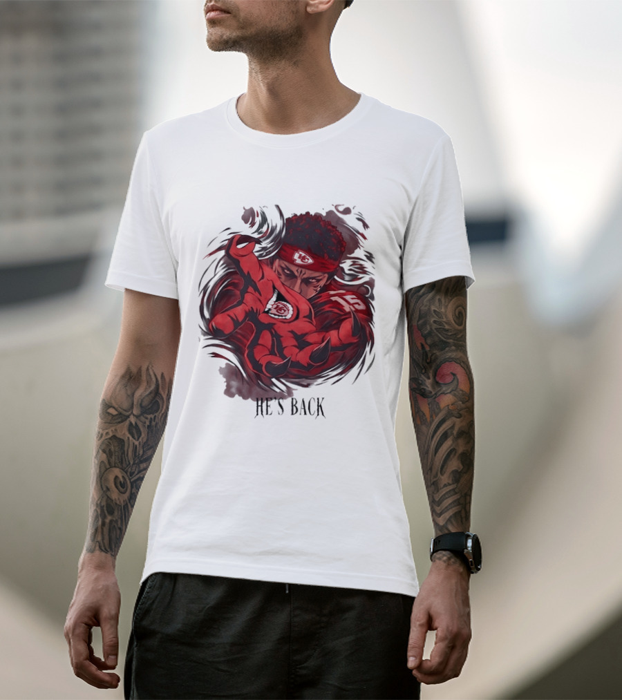Patrick Mahomes He's Back Kansas City Chiefs Anime Style Football T-Shirt