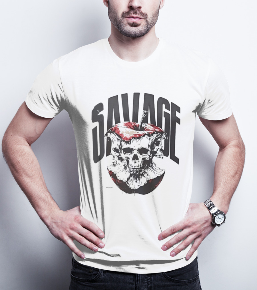 Savage Skull Apple Gothic Edgy T-Shirt