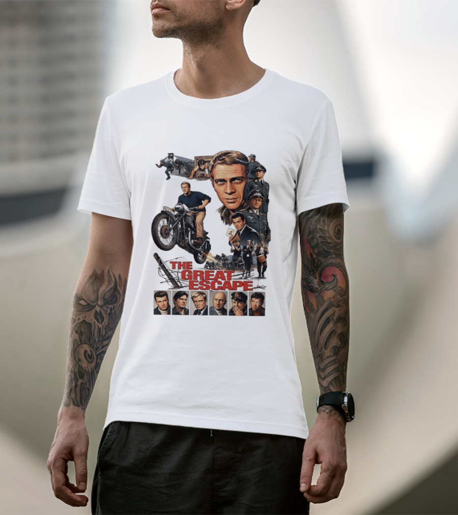 The Great Escape Classic Cinema Movie Steve McQueen 60s War Film T-Shirt