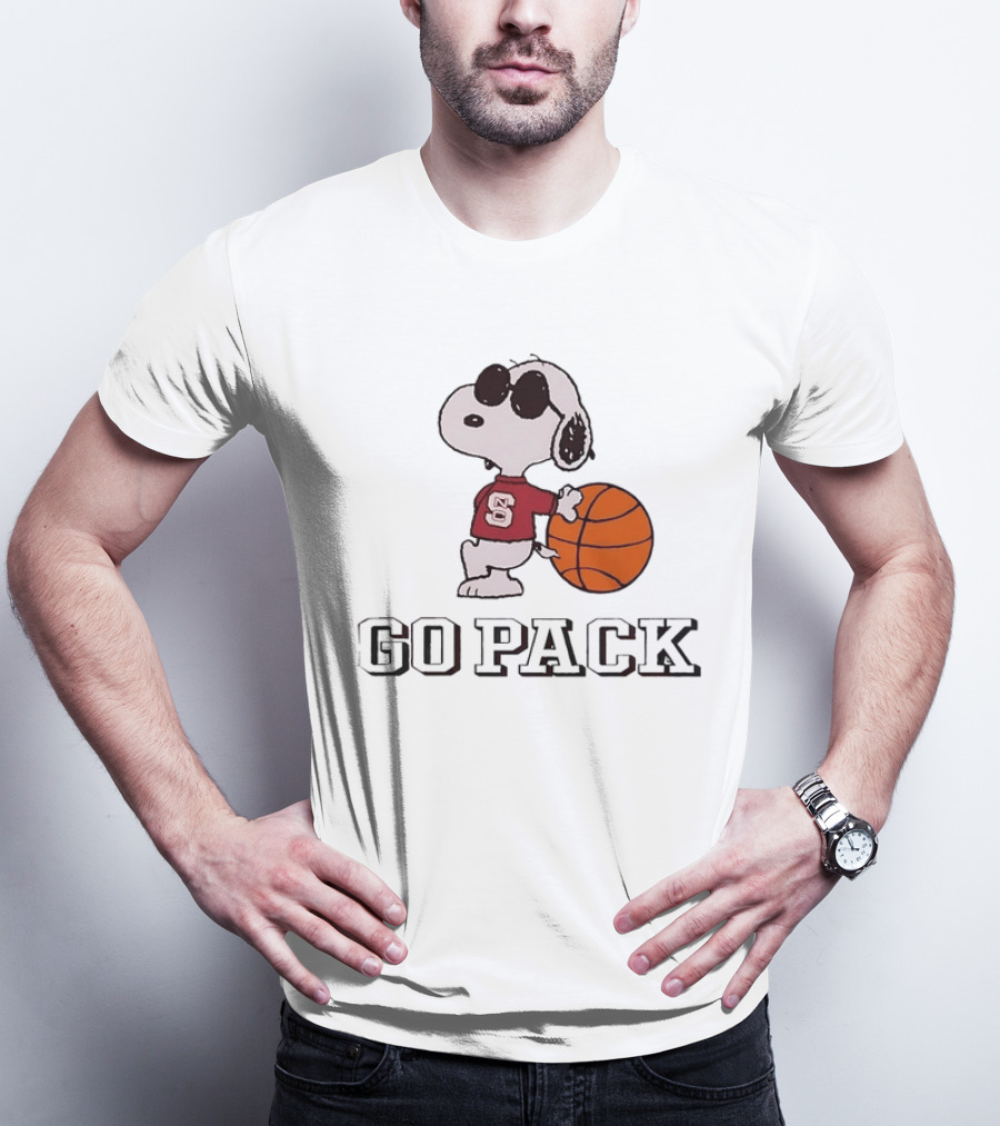 Snoopy NC State Wolfpack Basketball Go Pack T-Shirt