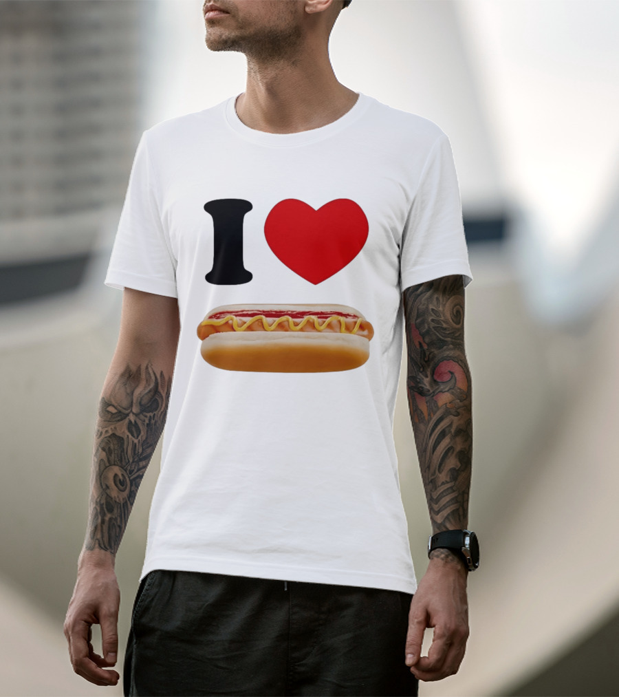 I Love Hot Dogs Summer Grilling Food T-Shirt