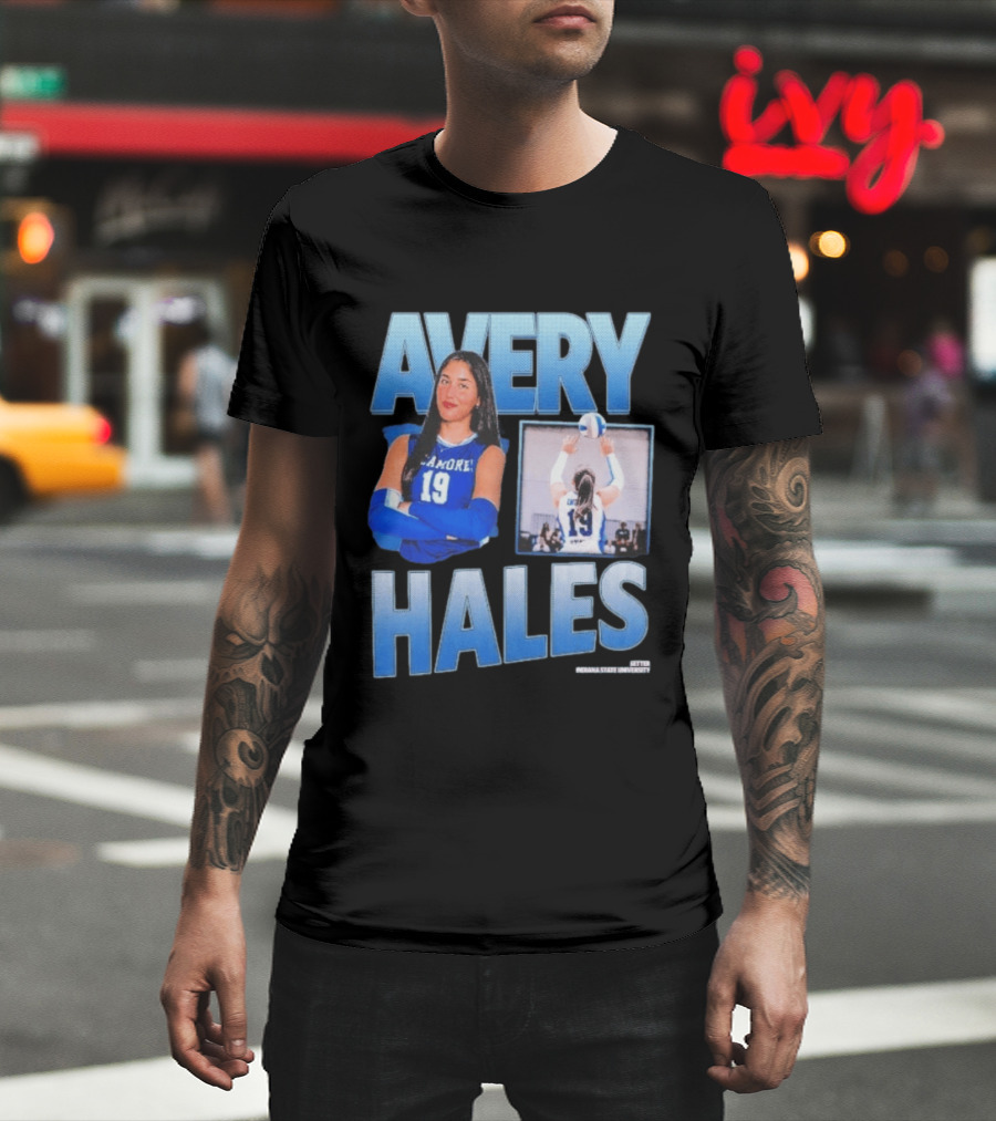 Avery Hales Indiana State Sycamores Volleyball No 19 Setter T-Shirt