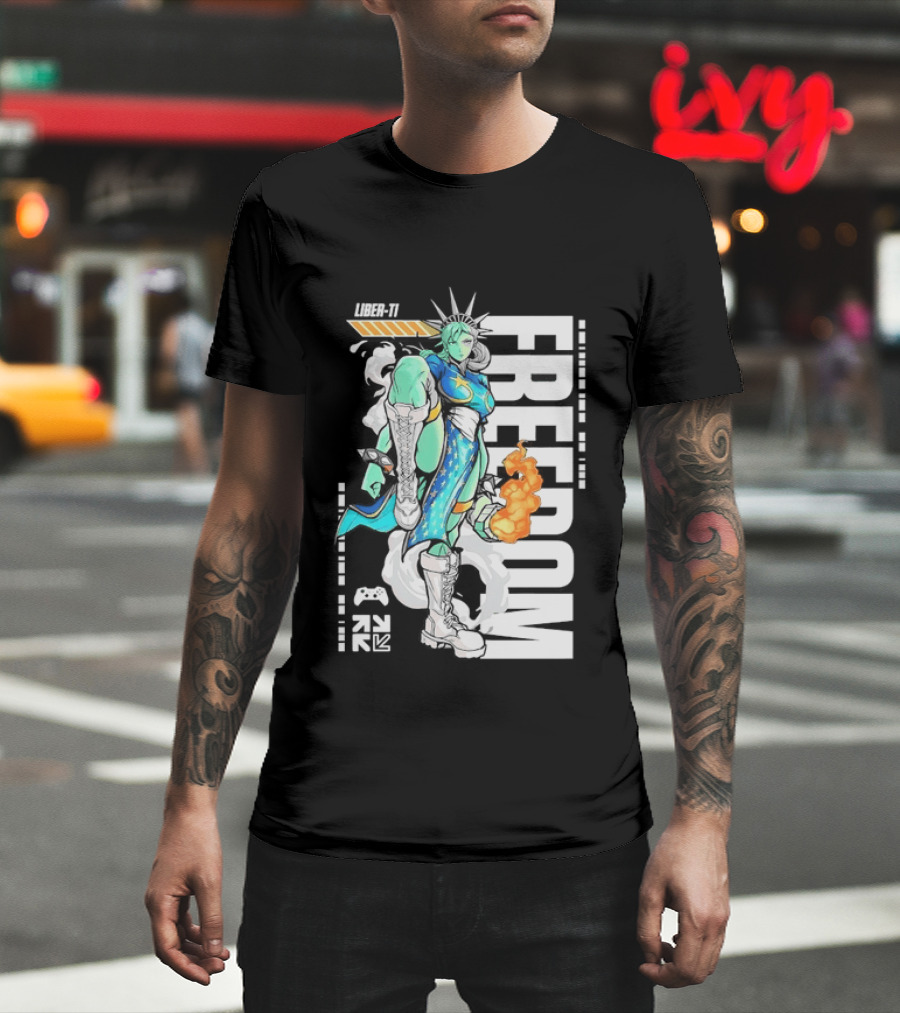 Liber Ti Chun Li Freedom Statue Of Liberty T-Shirt