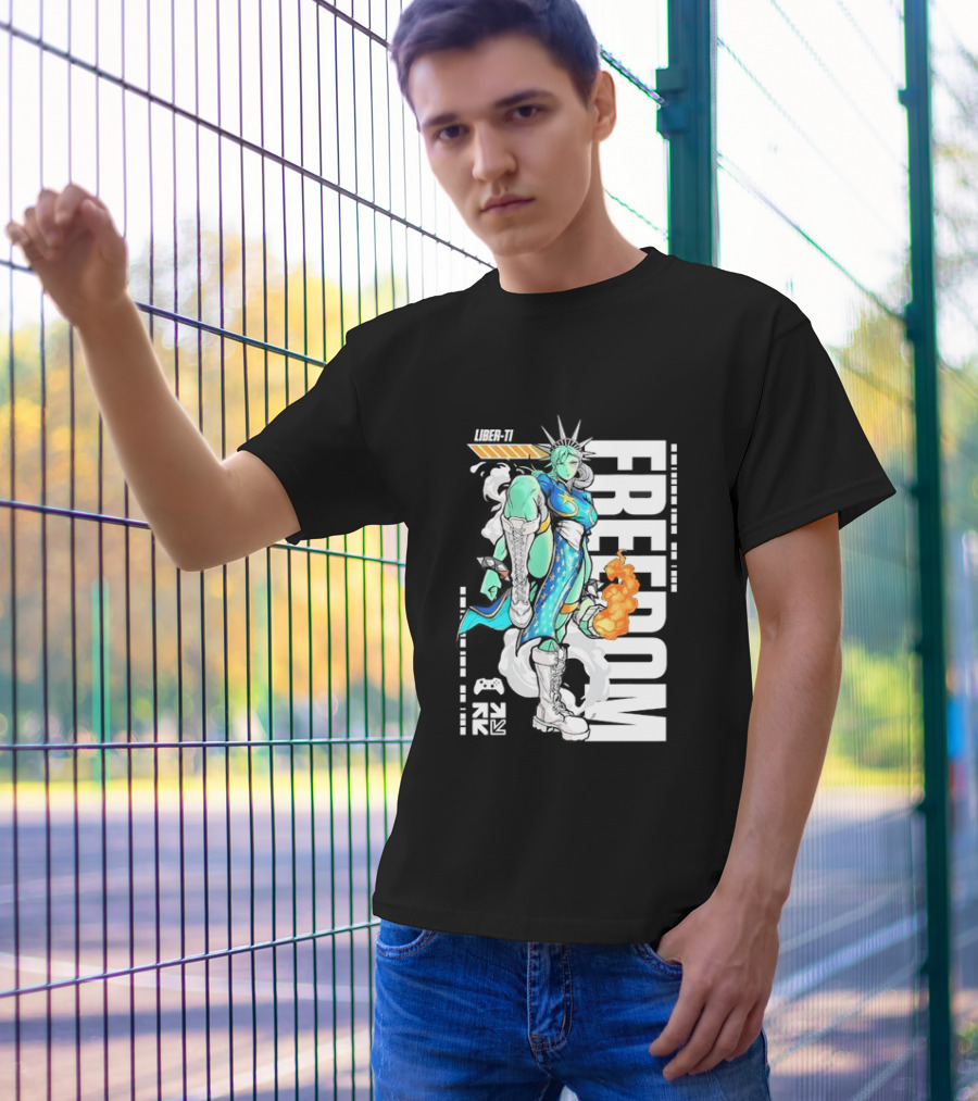 Liber Ti Chun Li Freedom Statue Of Liberty T-Shirt
