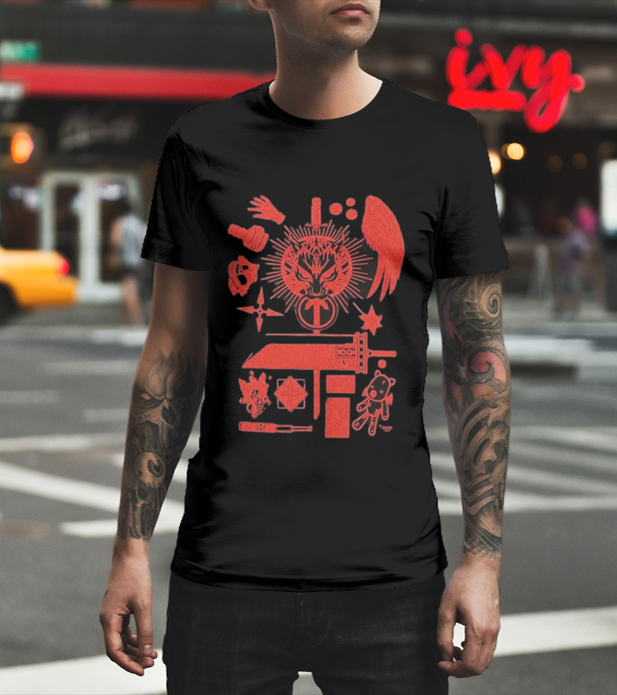 Damien Haas Final Fantasy Symbols And Iconic Items T-Shirt