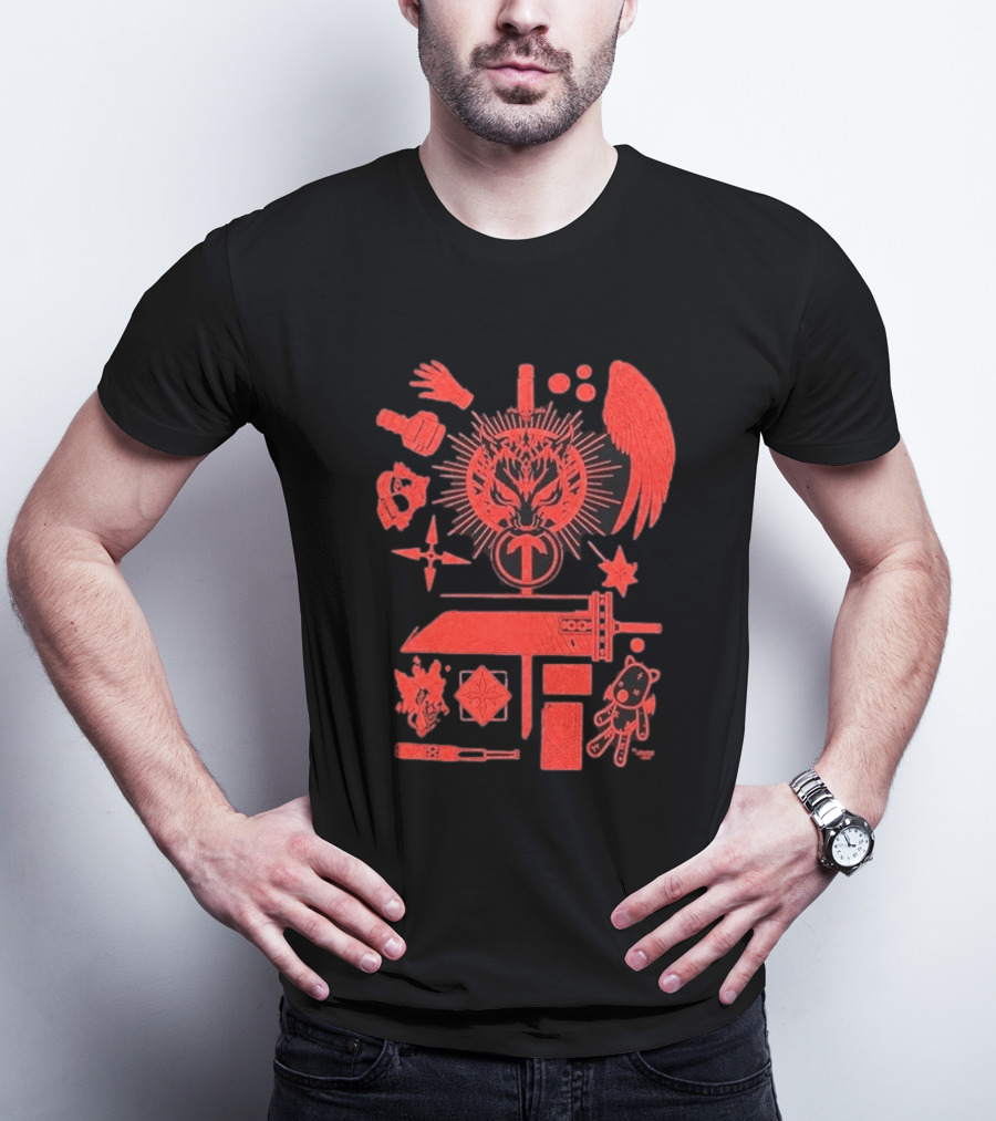 Damien Haas Final Fantasy Symbols And Iconic Items T-Shirt