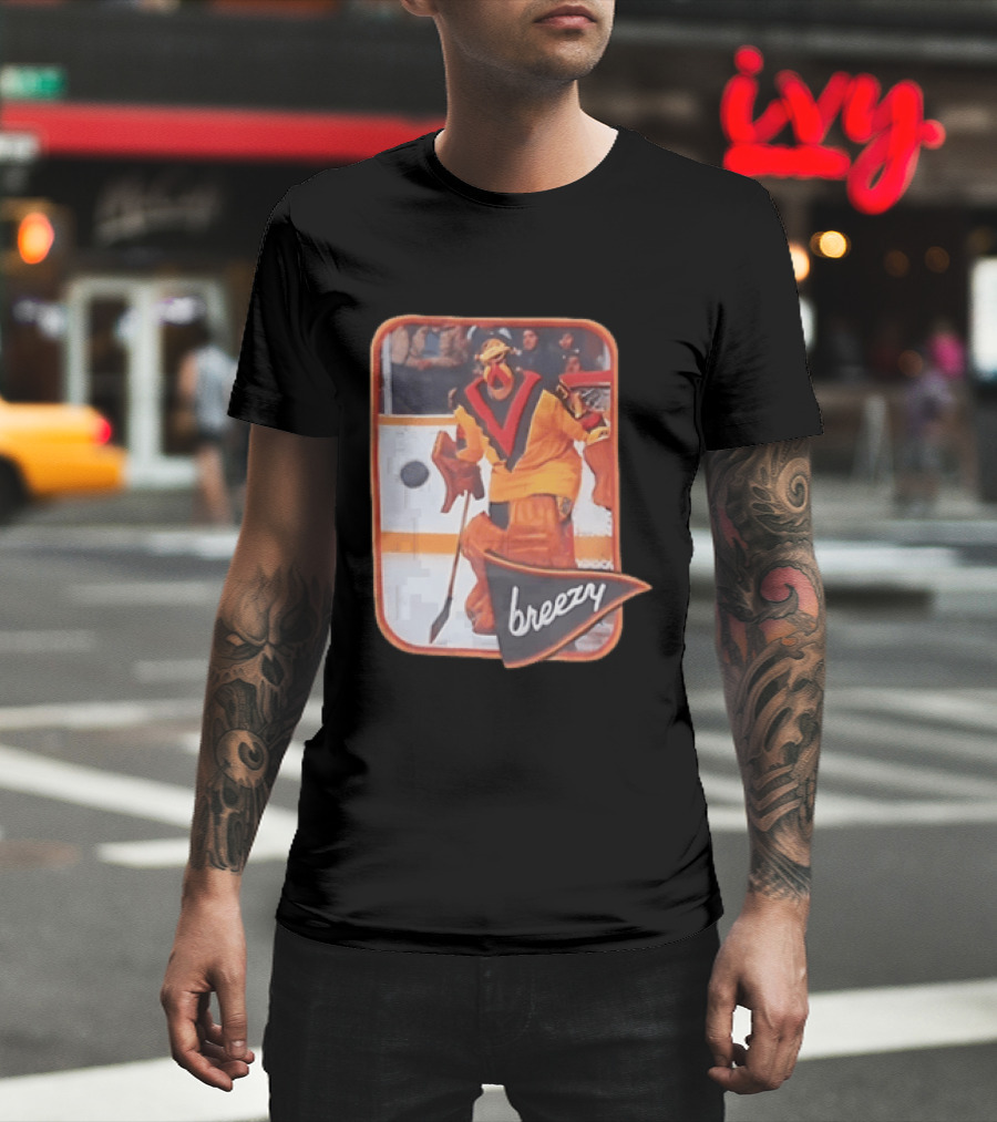 Richard Brodeur Vancouver Canucks NHL Breezy Retro Goalie Gear T-Shirt