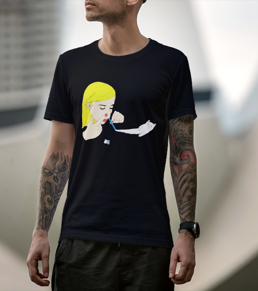 Ripndip Nermal Snorting Cat Blonde Girl Streetwear T-Shirt
